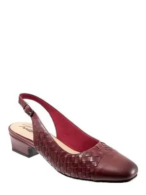 Trotters Dea Woven Slingback Pump - Dark Red
