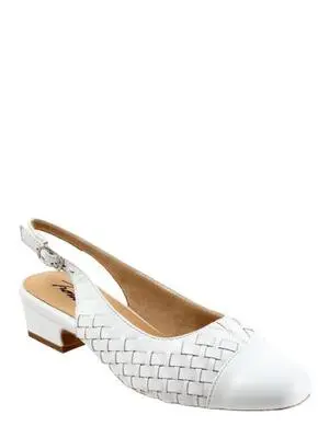 Trotters Dea Woven Slingback Pump - White