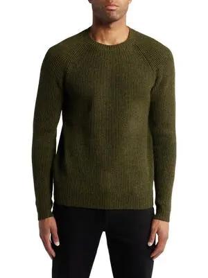 SCHOTT Schott NYC Ribbed Wool Blend Sweater Moss