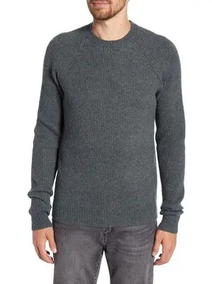 SCHOTT Ribbed Wool Blend Sweater - Sage