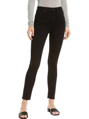 7 For All Mankind High Waist Ankle Skinny Jeans - Bairblack