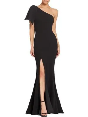 Dress The Population Georgina One-shoulder Gown - Black