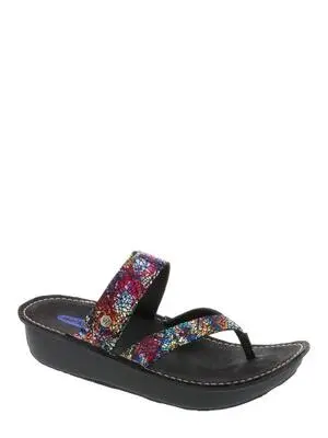 WOLKY Tahiti Platform Sandal - Multi Black Suede