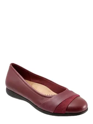 Trotters Trotters Danni Leather & Suede Flat Dark Red