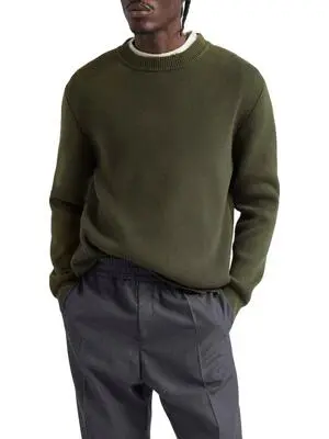 Golden Goose Golden Goose Distressed Cotton-Blend Sweater Military Green