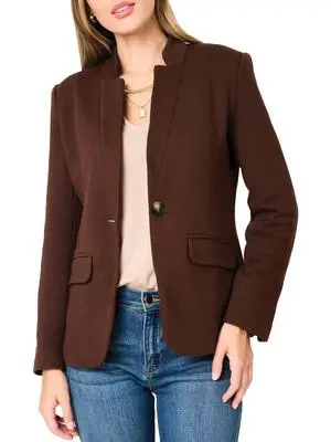 GIBSONLOOK Inverted Notch Collar Knit Blazer - Espresso