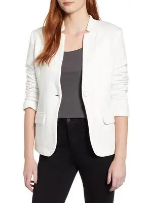 GIBSONLOOK GIBSONLOOK Inverted Notch Collar Knit Blazer Ivory