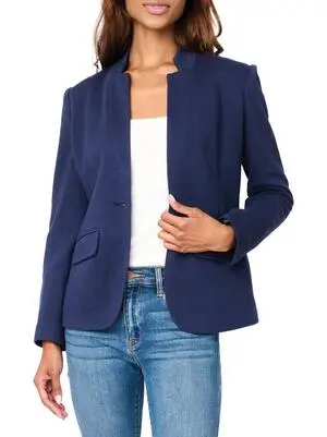 GIBSONLOOK Inverted Notch Collar Knit Blazer - Navy Peacoat