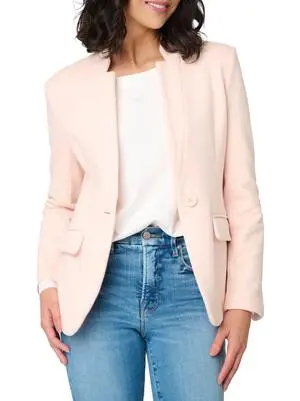 GIBSONLOOK Inverted Notch Collar Knit Blazer - Pearl Blush