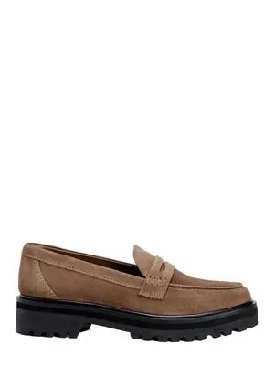 REFORMATION Agathea Chunky Leather Loafer Grey