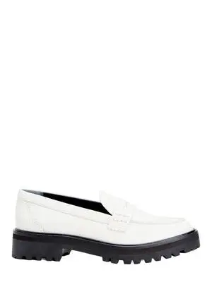REFORMATION Agathea Chunky Leather Loafer Ivory