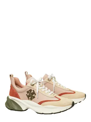 Tory Burch Good Luck Trainer Salmon / Olive / Sand