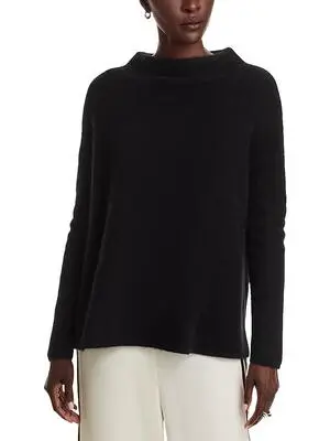 Bloomingdale'S C Mock Neck Brushed Cashmere Sweater - Black