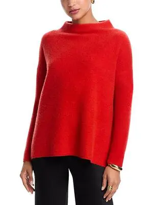 Bloomingdale'S C Mock Neck Brushed Cashmere Sweater - Burnt Orange