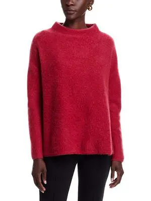 Bloomingdale'S C Mock Neck Brushed Cashmere Sweater - Clay