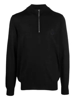 BILLIONAIRE Pullover Zip Jumper - Black