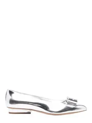 FERRAGAMO Viva Bow Ballerina Shoes Silver