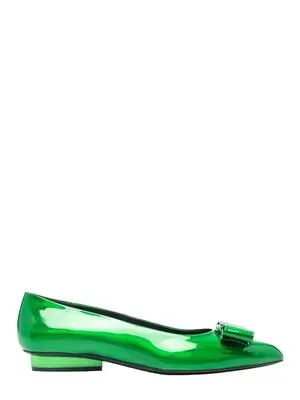 FERRAGAMO Viva Bow Ballerina Shoes - Green