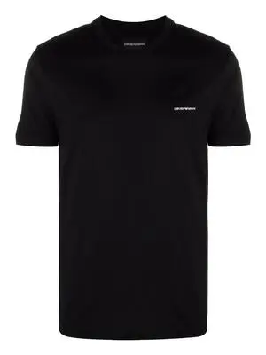 Emporio Armani Logo-print Crew Neck T-shirt - Black