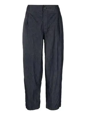 Comme Des Garçons Crinkled Wide Leg Trousers - Blue