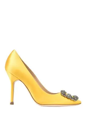 MANOLO BLAHNIK Hangisi Satin Jewel Buckle Pumps