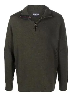 Barbour Zip-up Wool Jumper - Green
