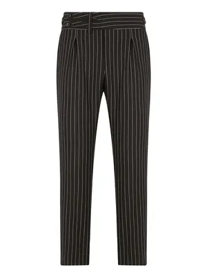 Dolce & Gabbana Pinstriped Tailored Trousers - Black