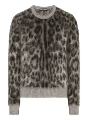 Dolce & Gabbana Leopard-print Jumper - Grey