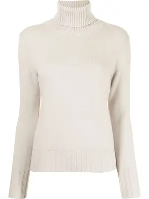N.peal Chunky Roll-neck Organic Cashmere Jumper - Grey