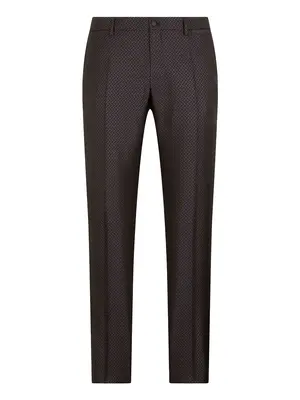 Dolce & Gabbana Jacquard Tailored Trousers - Black