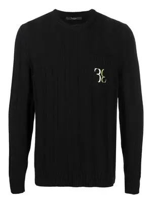 BILLIONAIRE Embroidered-logo Wool Jumper - Black