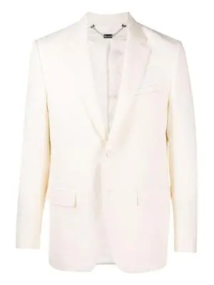 BILLIONAIRE Jaquard Crocodile-effect Tailored Blazer - White