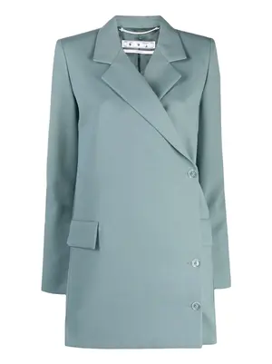 Off-White Cardbox Wrap Blazer - Green