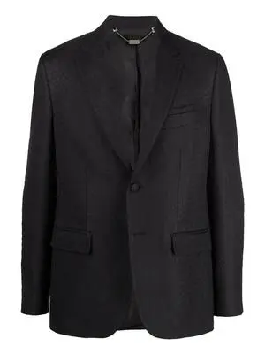 BILLIONAIRE Jacquard Crocodile-effect Tailored Blazer - Black