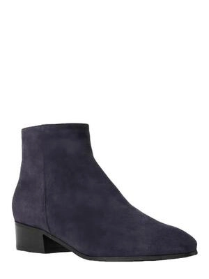 Aquatalia AQUATALIA Waterproof Block Heel Bootie Navy Blue Suede