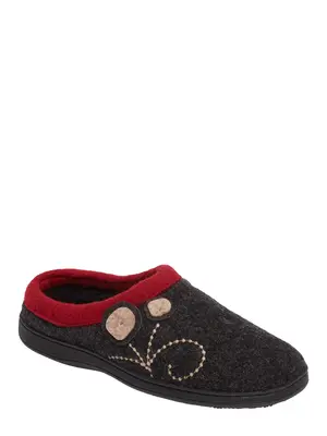 Acorn Acorn Dara Wool Blend Slipper Charcoal Button