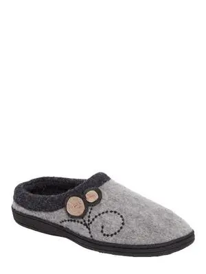 Acorn Dara Wool Blend Slipper - Light Grey Button