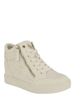 Nine West Lace-up Wedge Sneakers - Ivory Lace