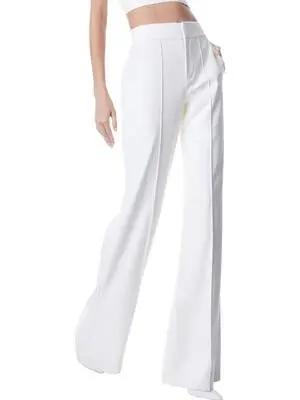 Alice + Olivia Alice + Olivia Dylan Faux Leather Pants Ecru