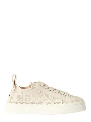 Chloé Lauren Scalloped Leather Sneakers - Off-white