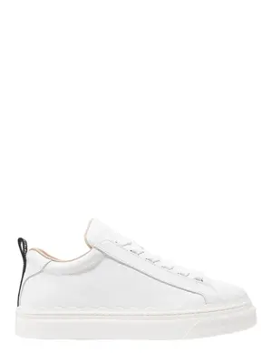 Chloé Lauren Scalloped Leather Sneakers - White