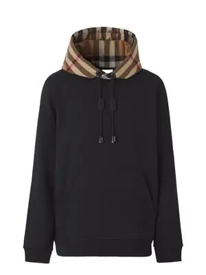 Burberry Vintage Check Detail Hoodie - Black