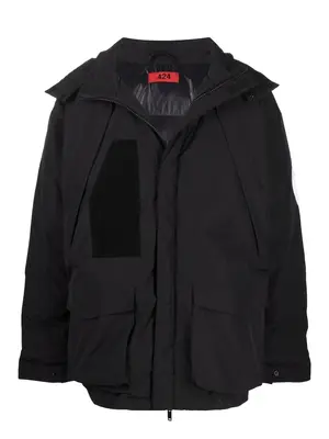424 Padded Hooded Coat - Black