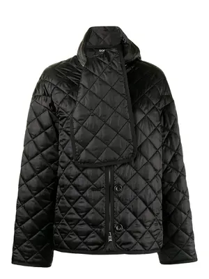 Goen.j Scarf-detail Quilted Jacket - Black