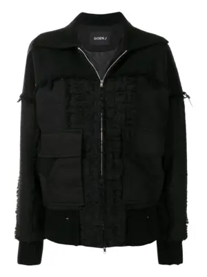 GOEN.J Goen.J Frayed Tweed Patchwork Bomber Jacket