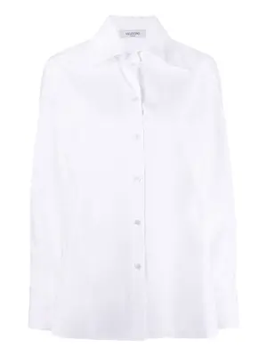 Valentino Garavani Oversized Pointed-collar Button-front Shirt - White