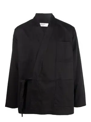 Universal Works Wrap-style Cotton Jacket - Black