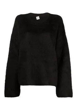 TOTEME Round Neck Textured Jumper - Black