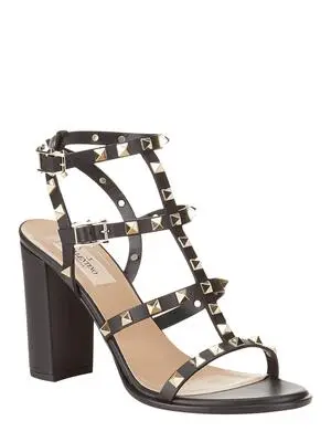 Valentino Garavani Valentino Garavani Rockstud Block Heel Sandals Black