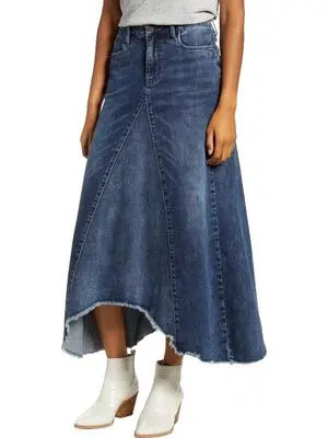WASH LAB DENIM Long Skirt - Deep Blue